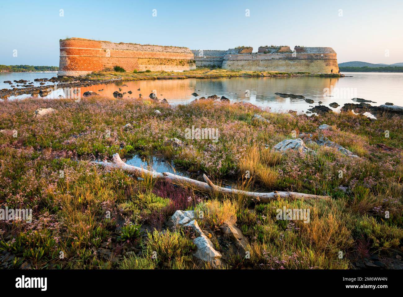 St. Nicholas Fortress at St. Anthony Channel near Sibenik in Croatia ...