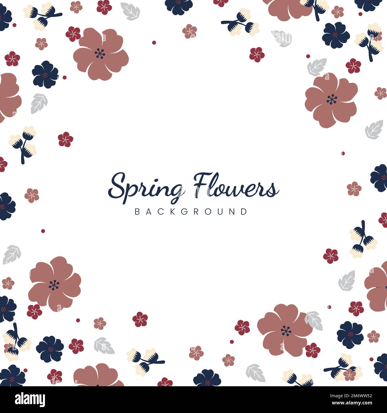 Colorful spring flowers border background vector Stock Vector Image ...