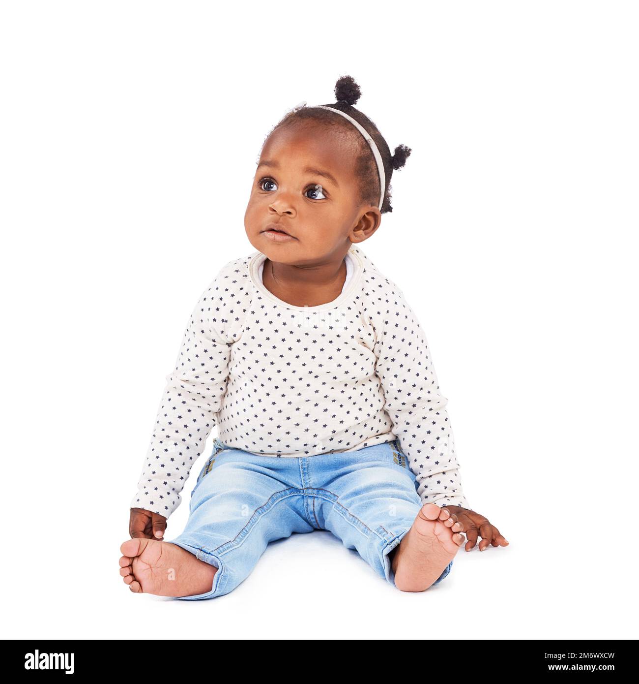 What is that...Studio shot of a baby girl isolated on white Stock Photo ...
