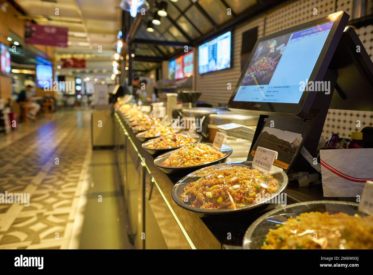 SHENZHEN, CHINA - CIRCA NOVEMBER, 2019: various prepared food samples ...