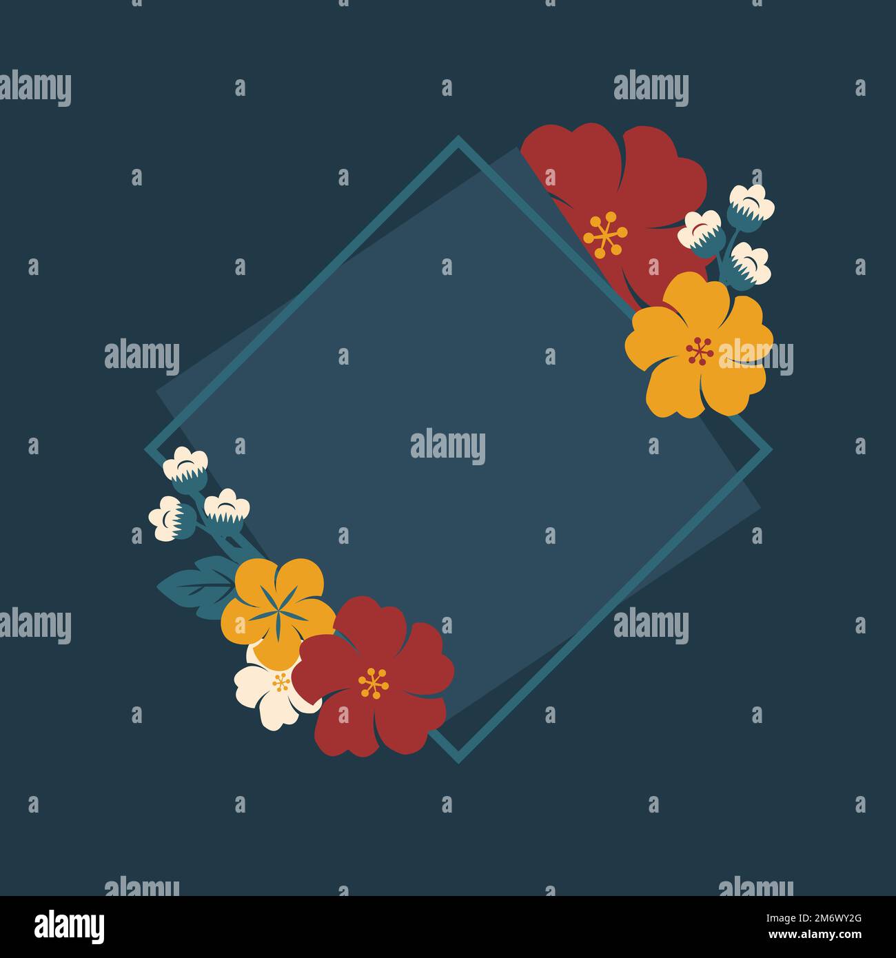 Square colorful floral border vector Stock Vector Image & Art - Alamy