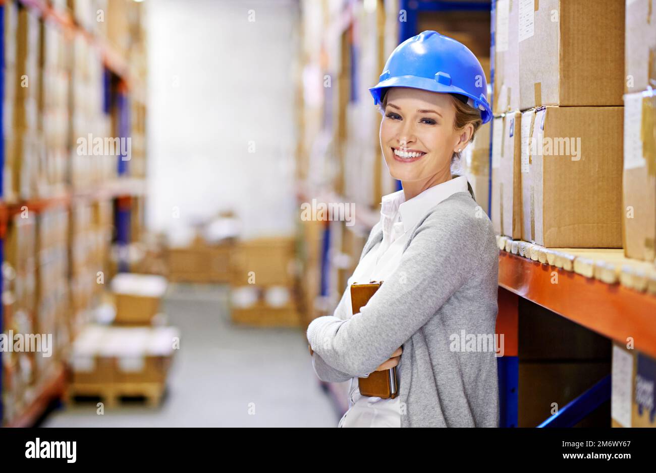 Your order has already arrived. a woman at work in a storage warehouse ...