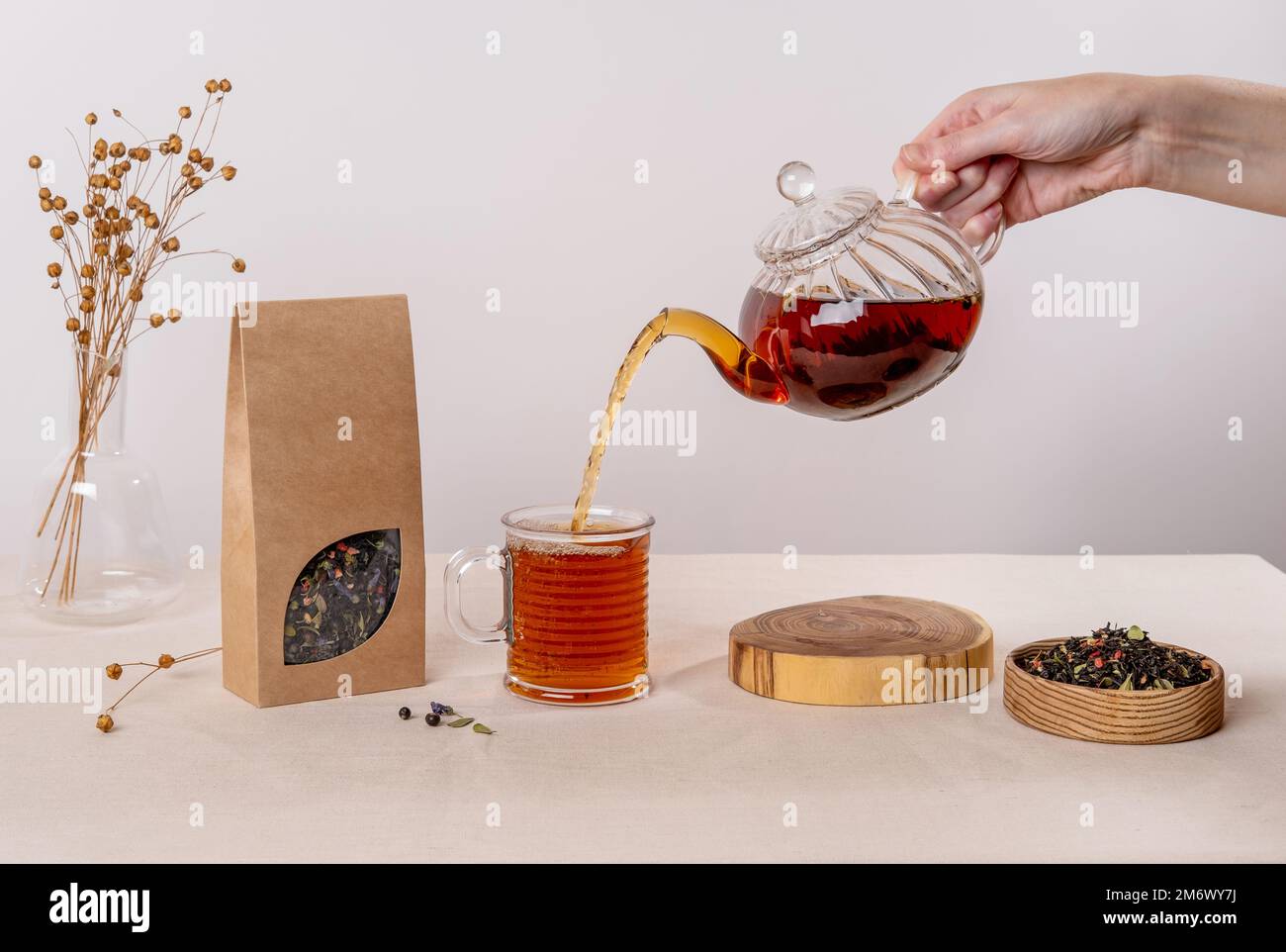 Organic tea branding and packaging mockup. Blank tea packaging mockup ...