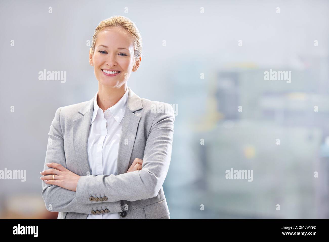 The brain behind operations. Portrait of a female factory manager ...