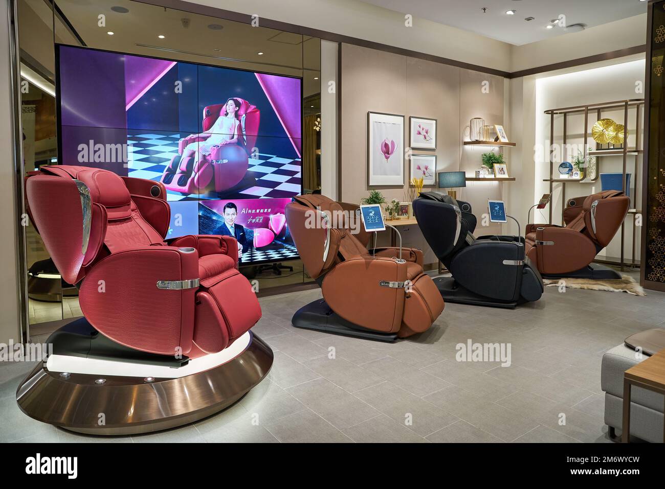 SHENZHEN, CHINA - CIRCA NOVEMBER, 2019: massage chair on display at ...