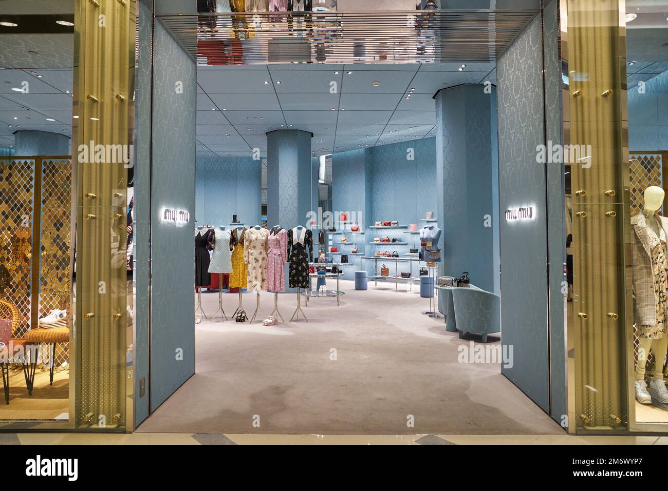 SHENZHEN, CHINA - CIRCA NOVEMBER, 2019: entrance to Miu Miu store at ...