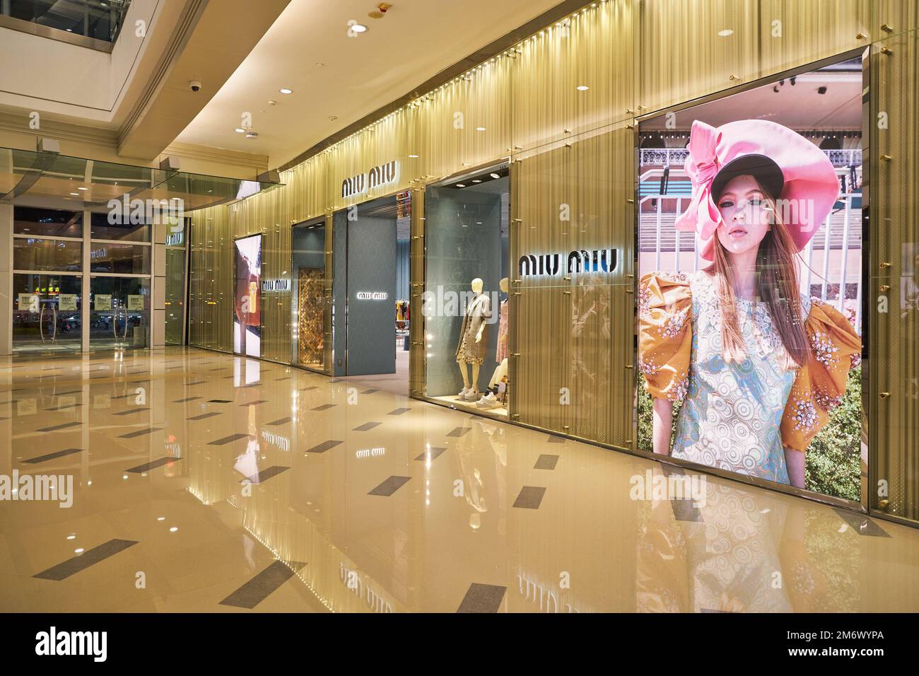 SHENZHEN, CHINA - CIRCA NOVEMBER, 2019: Miu Miu storefront as seen at ...
