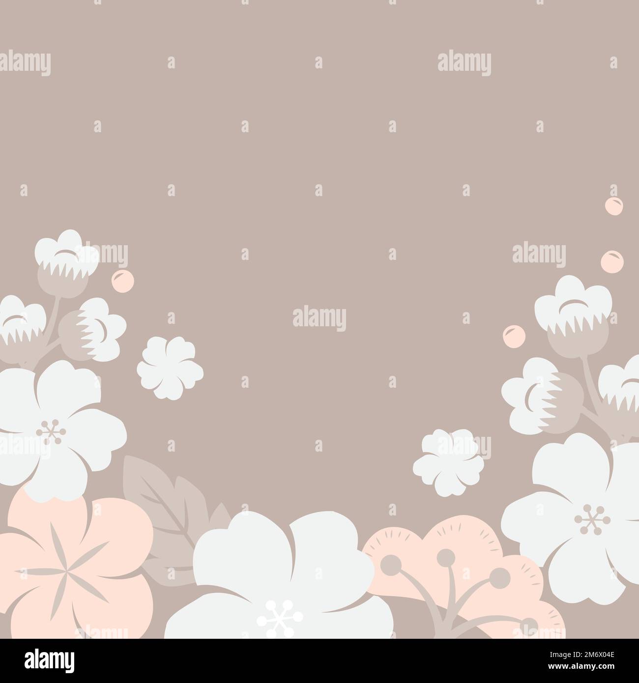 Beige floral border background vector Stock Vector Image & Art - Alamy