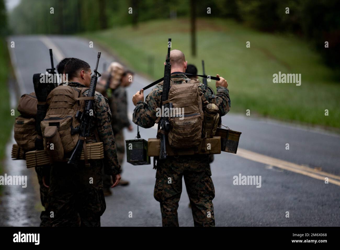 U.S. Marines conduct a resupply run during the 2022 Iron Mike Challenge ...