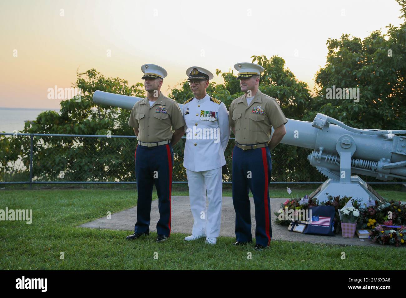 From left, U.S. Marine Corps Lt. Col. Dana Darnell, officer in charge ...