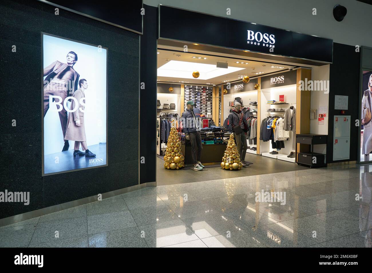 MOSCOW, RUSSIA - CIRCA DECEMBER, 2019: Hugo Boss storefront in ...
