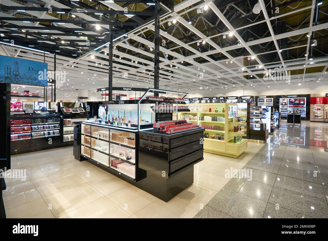 MOSCOW, RUSSIA - CIRCA DECEMBER, 2019: perfume and cosmetic products on ...