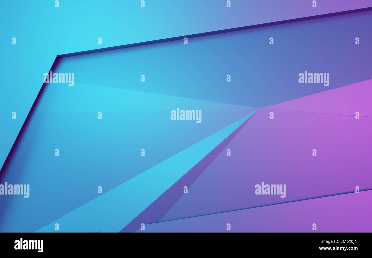3d rendering of purple and blue abstract geometric background ...