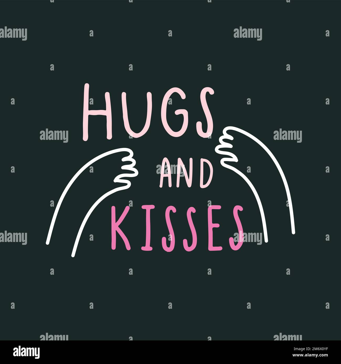 Hug and kisses with loving arms vector Stock Vector Image & Art - Alamy