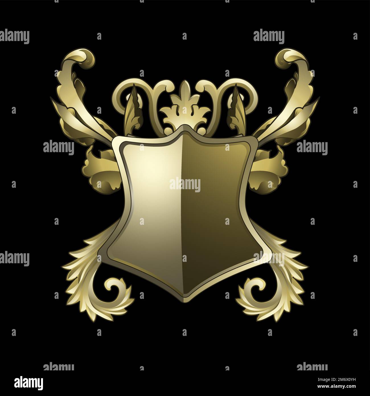 Golden Baroque shield elements vector Stock Vector Image & Art - Alamy