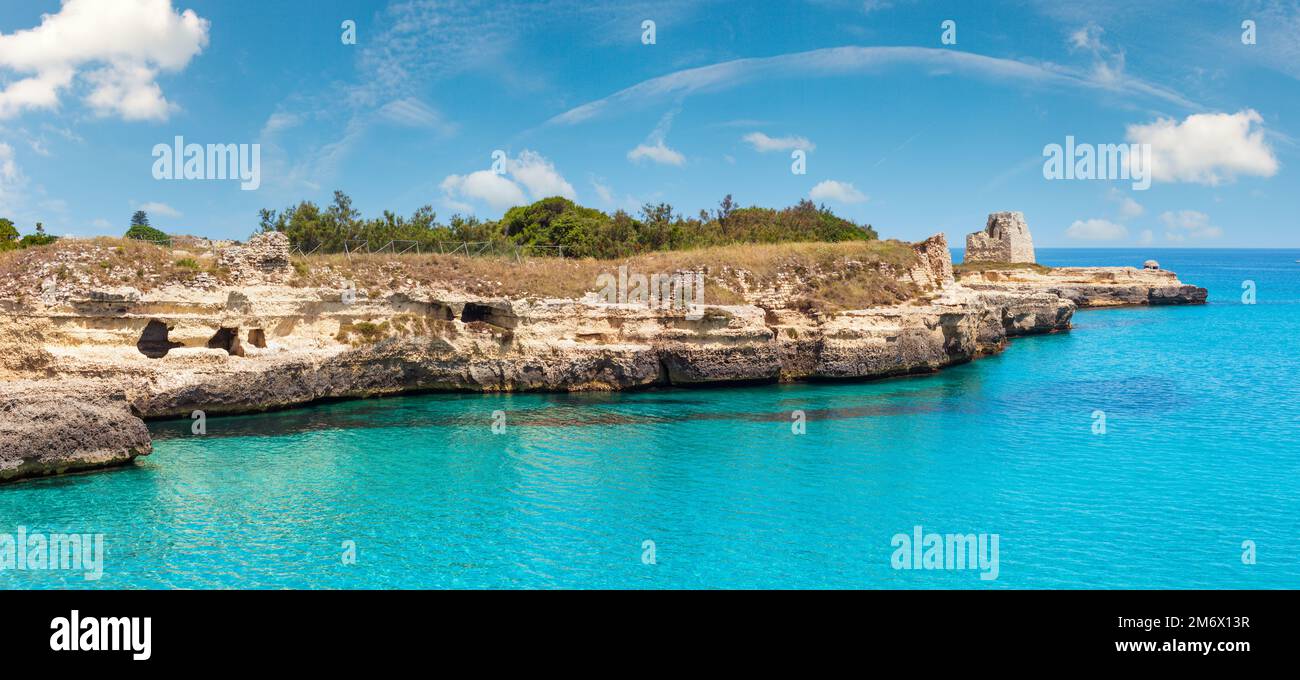Ancient small caves on picturesque Adriatic sea coast Archaeological ...