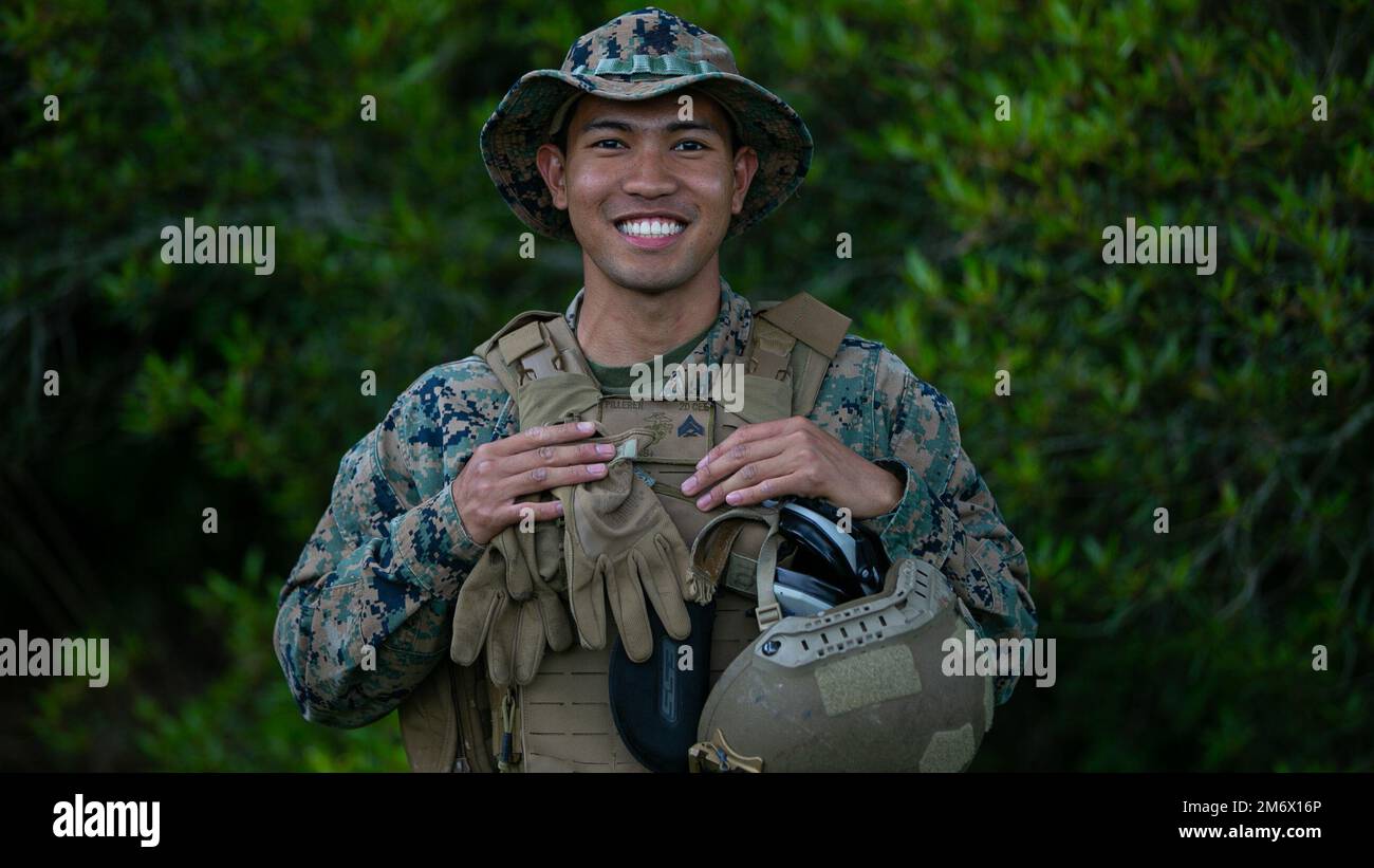 U.S. Marine Corps Cpl. Andrei Pilleren, a Bebo, Philippines native and ...