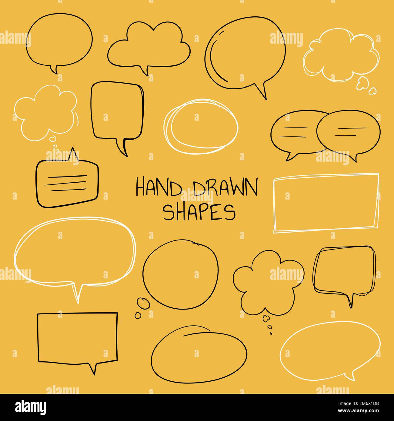 Hand-drawn doodle speech bubbles vector set Stock Vector Image & Art ...