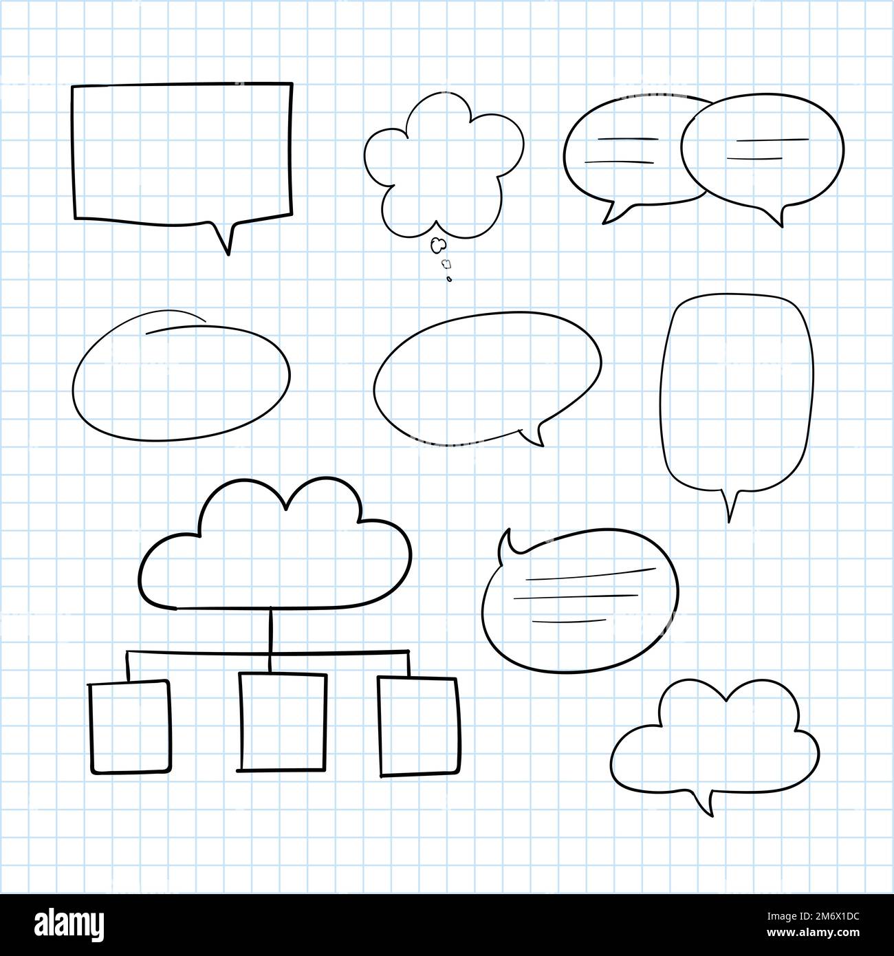 Hand-drawn doodle speech bubbles vector set Stock Vector Image & Art ...
