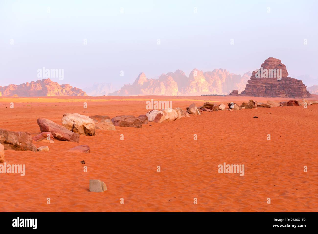 Wadi Rum Desert, Jordan. Jabal Al Qattar mountain Stock Photo - Alamy