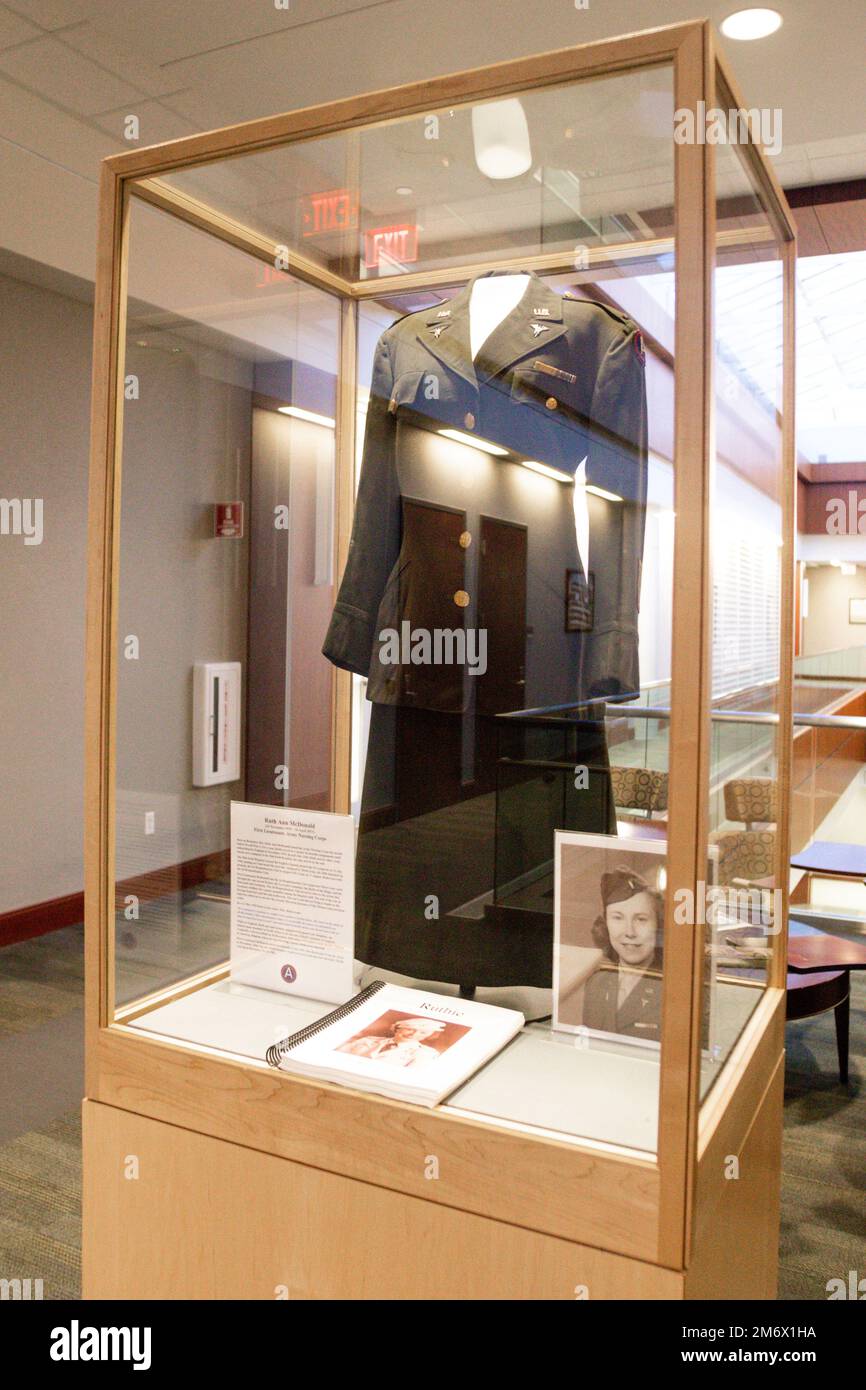 1st Lt. Ruth McDonald's Service Uniform on display, at Patton Hall on ...