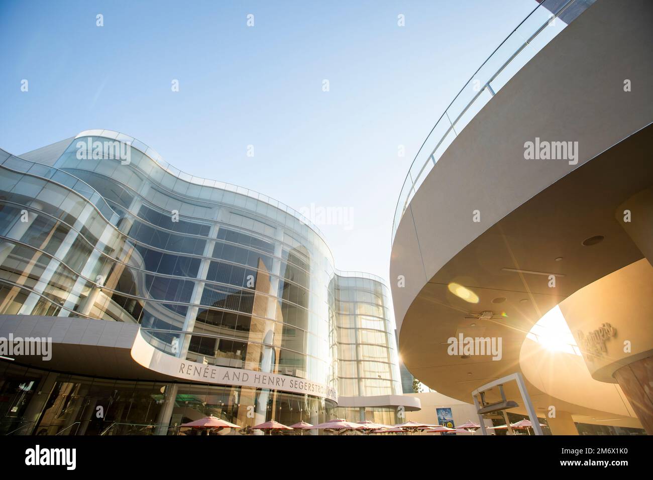 Costa Mesa, California, USA - June 19, 2021: Sunset light shines ...