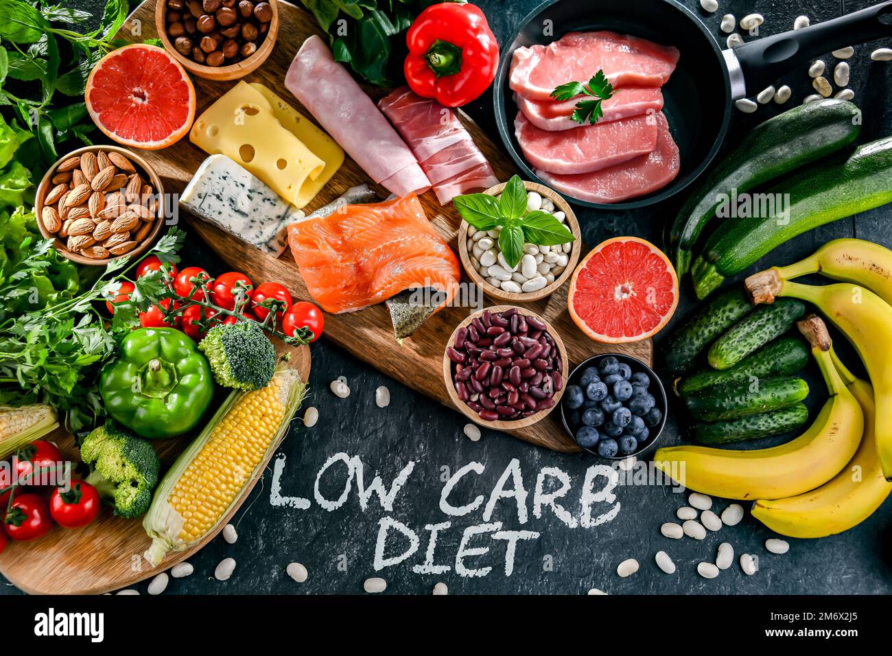 Low-carbohydrate diet products recommended for weight loss Stock Photo ...