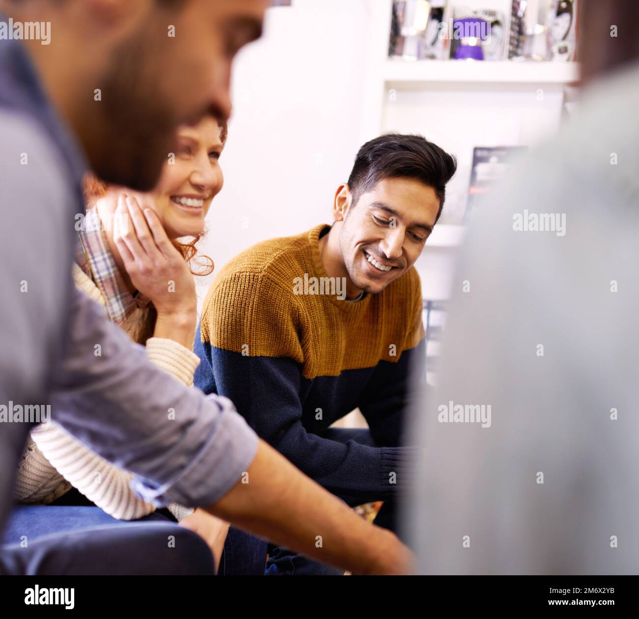 Casual meetings are fun. a group of friends in a coffee shop Stock ...
