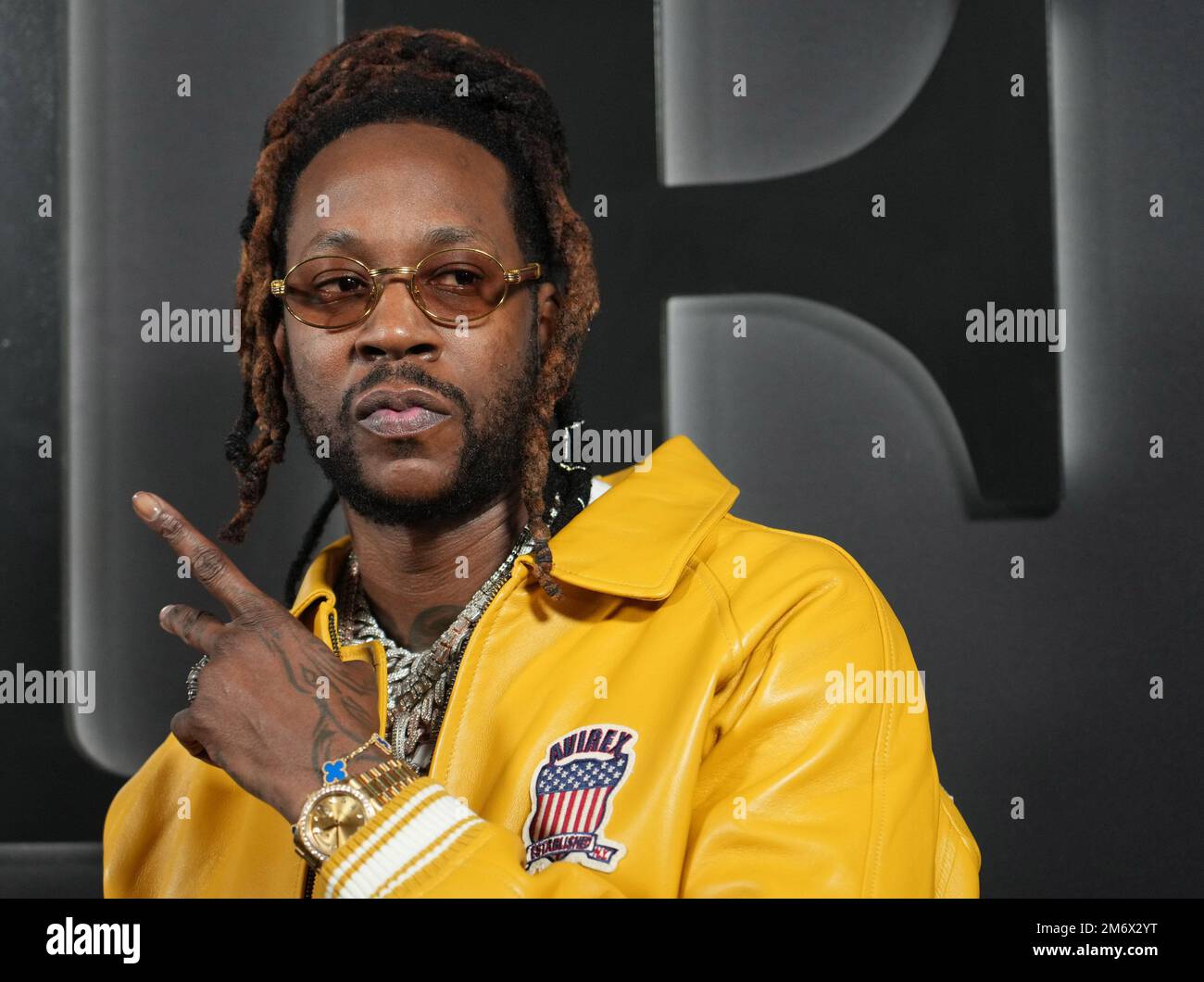 Hollywood, CA January 5, 2023. 2 Chainz arrives at the Starz "BMF ...
