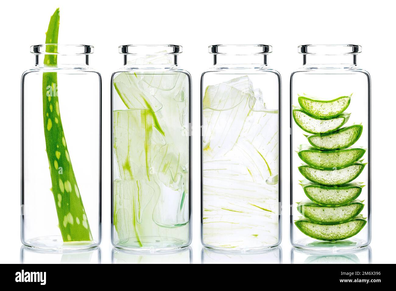 Homemade skin care aloe vera and aloe vera gel in glass bottles ...