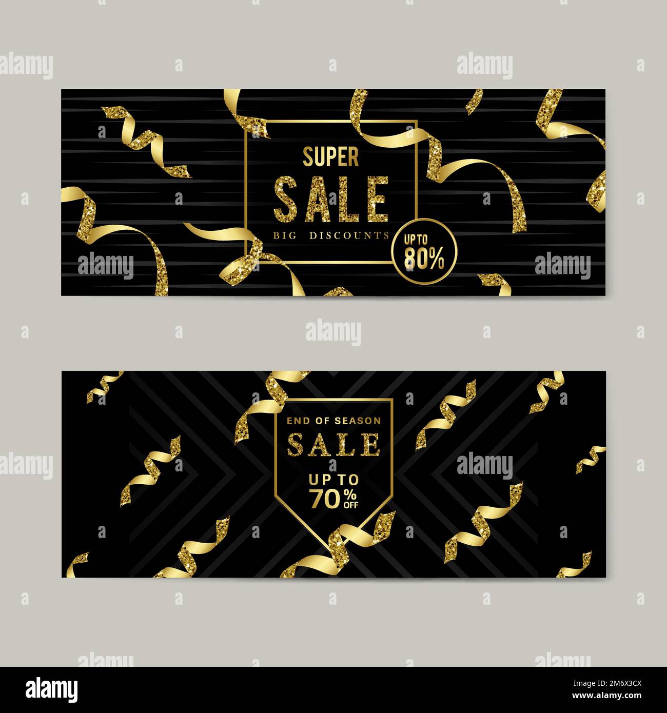 Golden discount sign confetti hi-res stock photography and images - Alamy