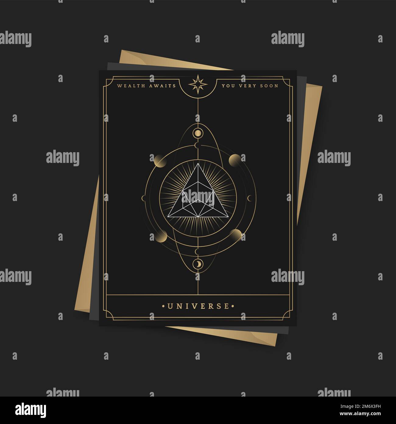 Geometric triangle mystic symbol fortune card vector Stock Vector Image ...