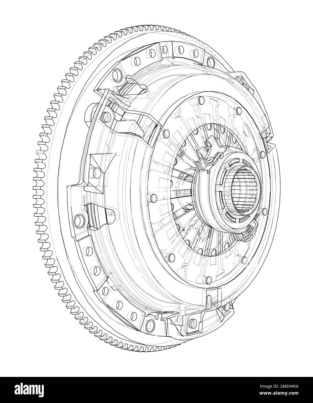 Sketch of clutch basket for the car. Vector Stock Vector Image & Art ...