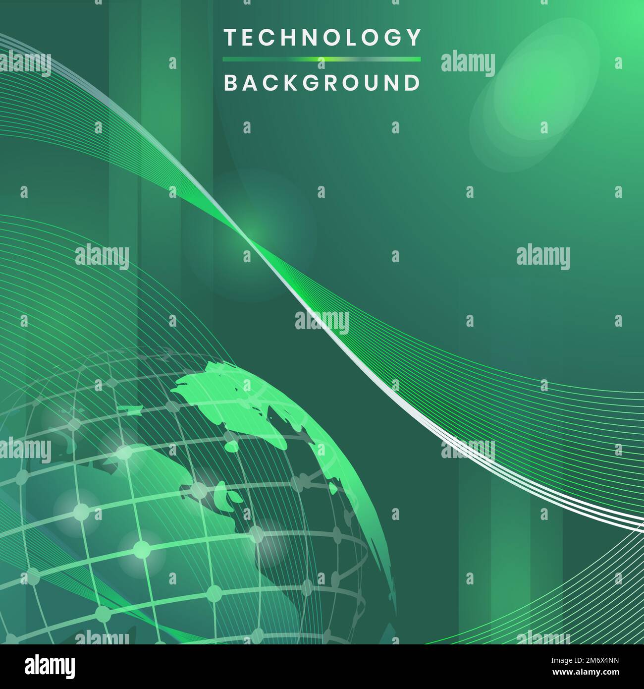 Green globe futuristic technology background vector Stock Vector Image ...