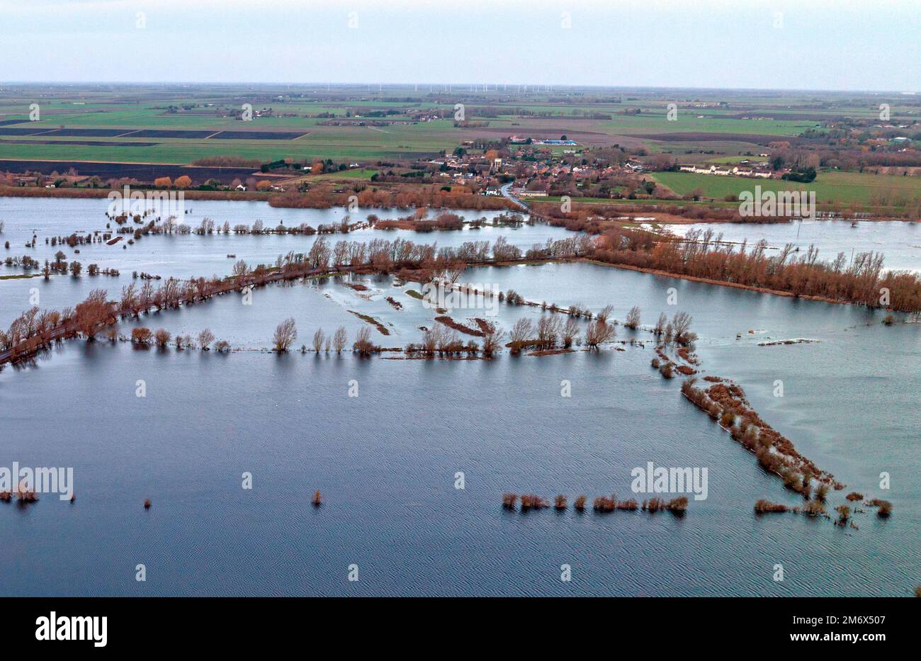 The Welney wash fills with floodwater as the levels of The Old Bedford ...