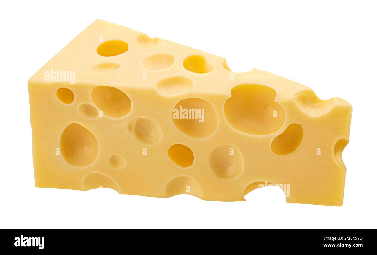 Cheese triangle isolated on white background Stock Photo - Alamy