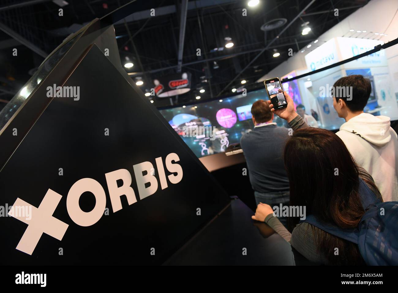 Las Vegas, NV on January 5, 2023. Attendees use the Holo Panorama X ...