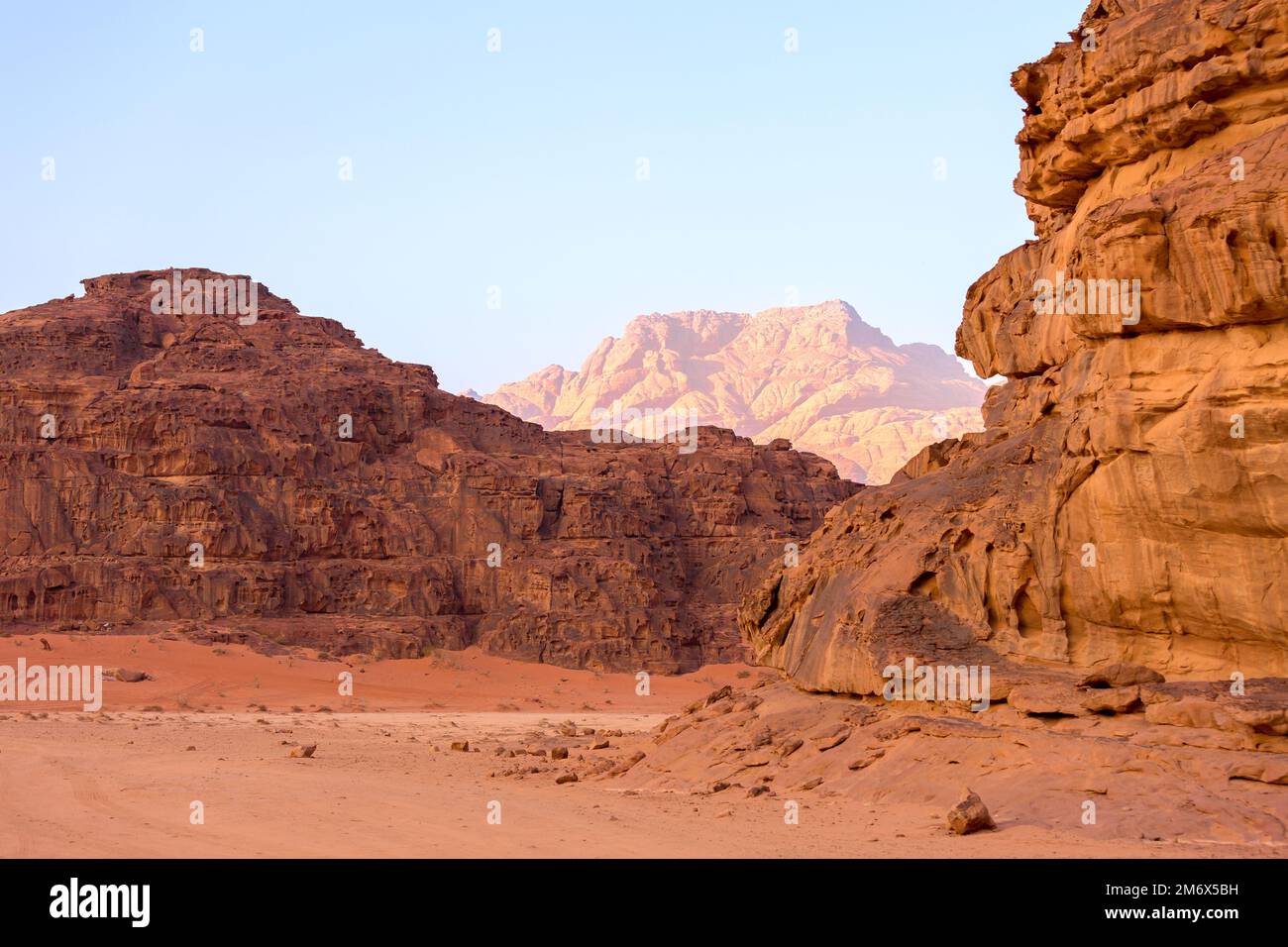 Wadi Rum Desert, Jordan. Jabal Al Qattar mountain Stock Photo - Alamy