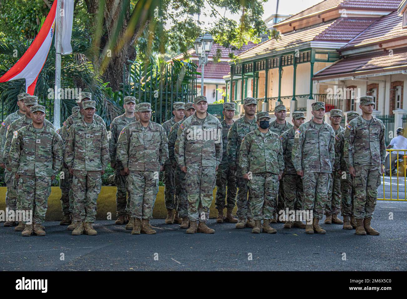 U.S. Army forces and French soldiers participate in a ceremony that ...
