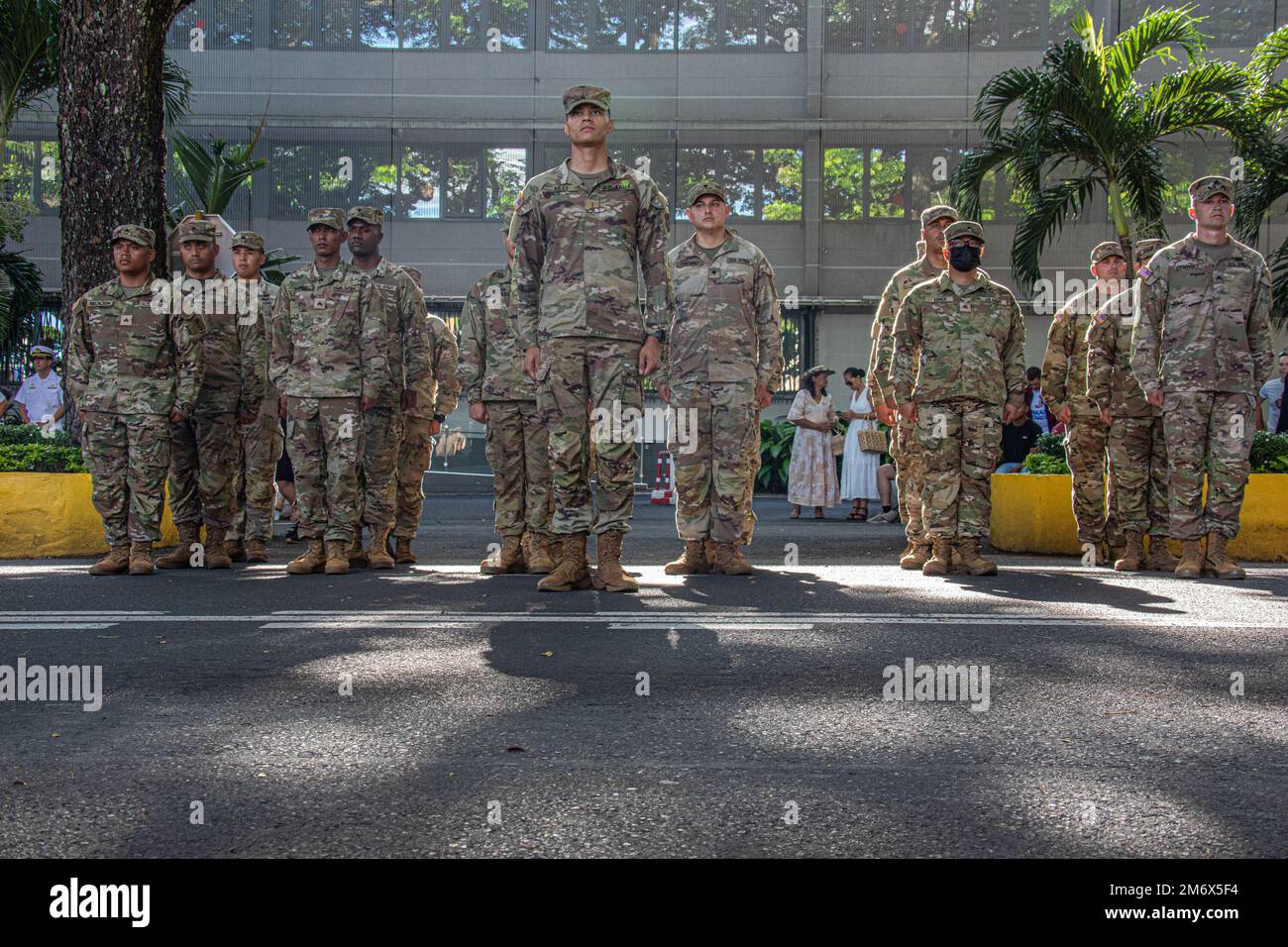 U.S. Army forces and French soldiers participate in a ceremony that ...