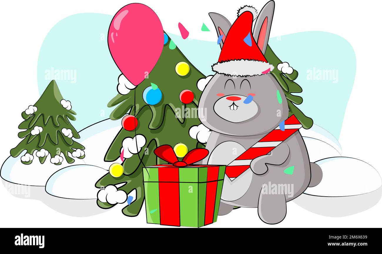 Rabbit near forest Stock Vector Images - Alamy