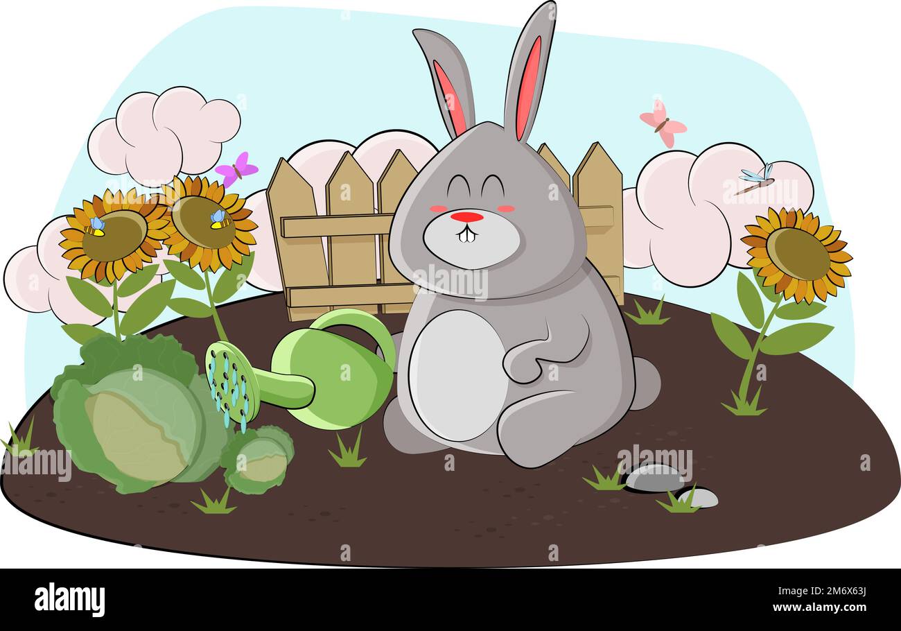 Bunny cabbage Stock Vector Images - Alamy