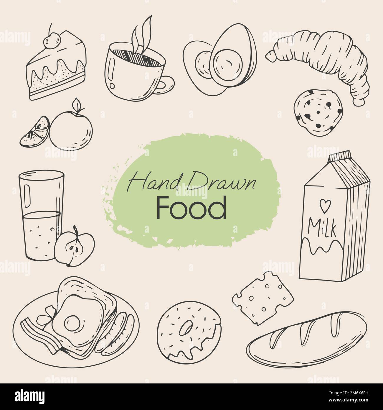 Food doodle hi-res stock photography and images - Alamy
