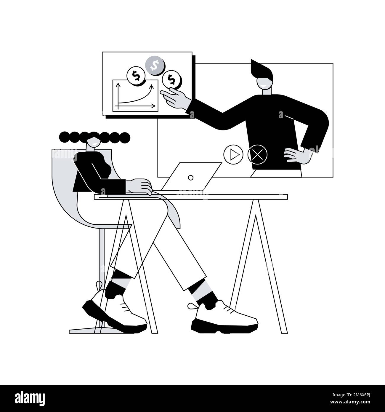 Online workshop abstract concept vector illustration. E-learning ...