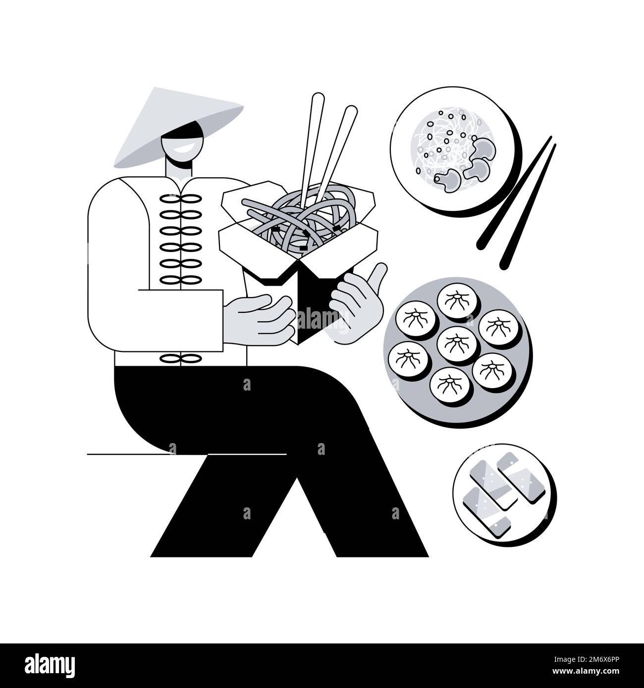 Chinese food abstract concept vector illustration. Takeout asian food ...