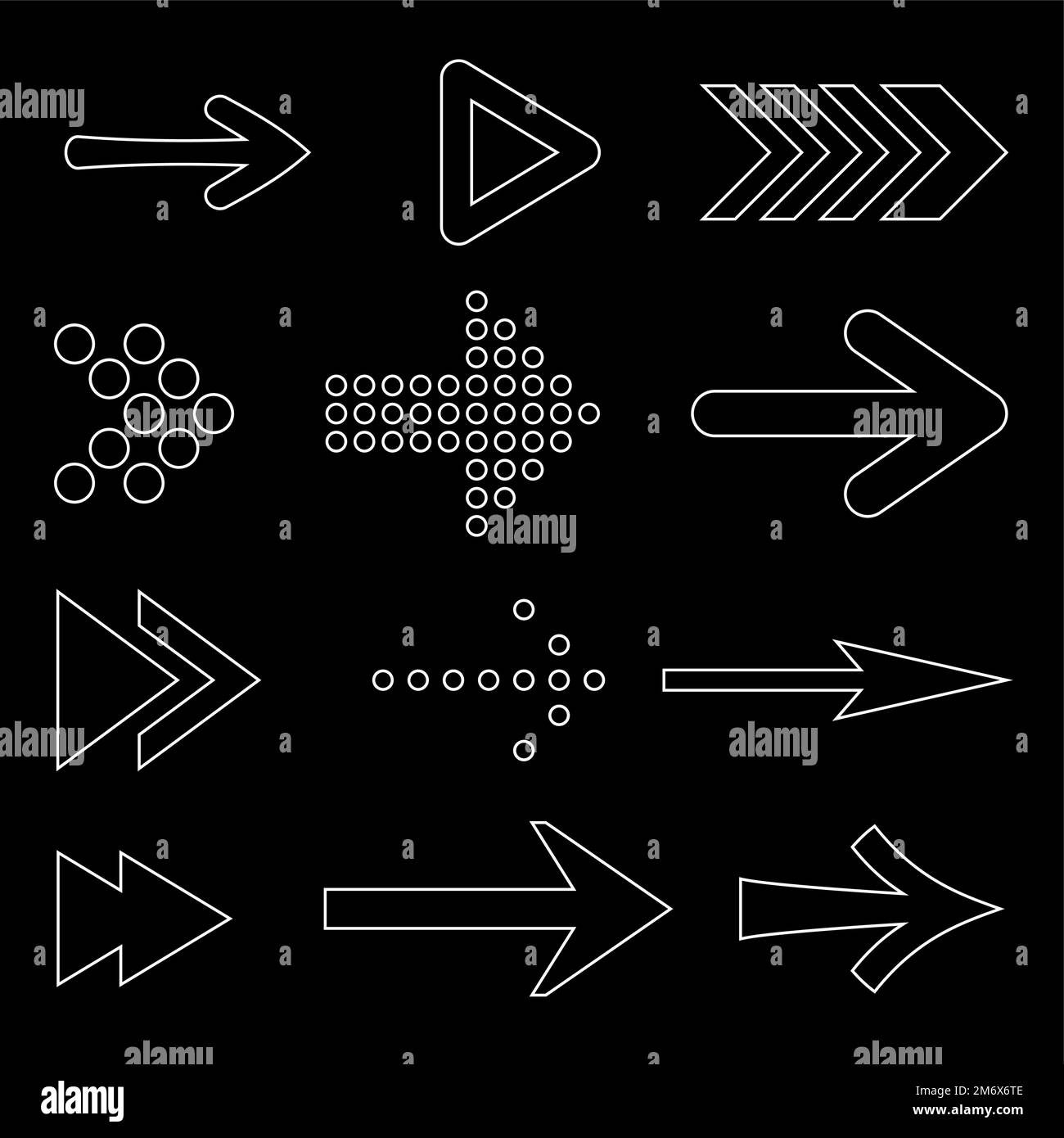 Icon Set of Flat Arrows. Isolated Arrow Icon Set Collection for Back and Next User Interface ...