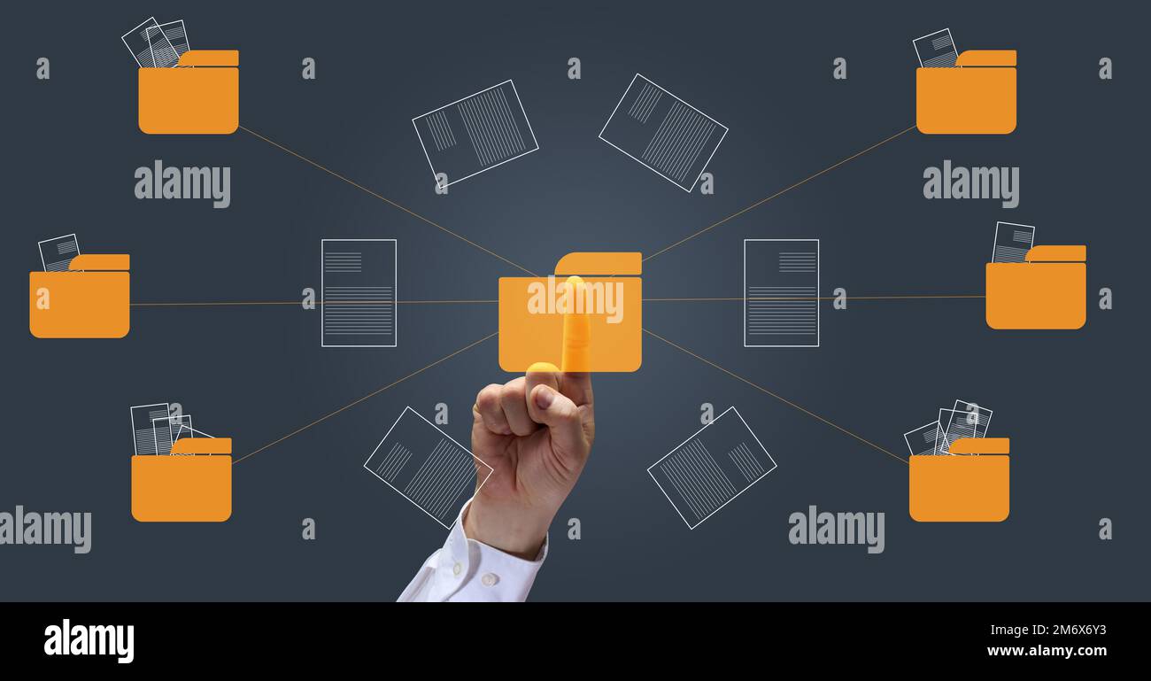Concept Of Document Flow In The Company Transition To Paperless Technology Electronic Document