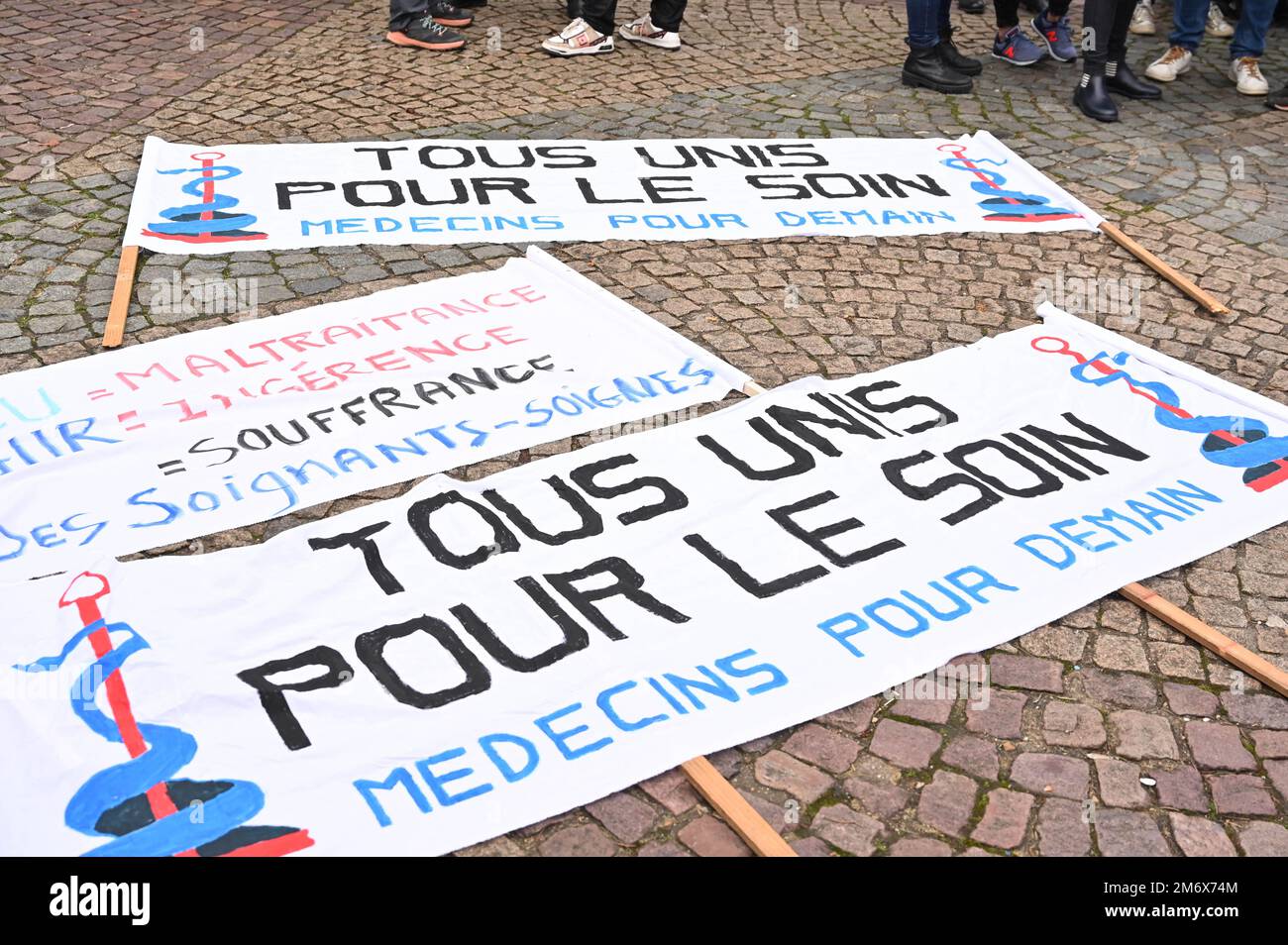 Paris, France, 05/01/2023, Demonstration of the liberal doctors with ...