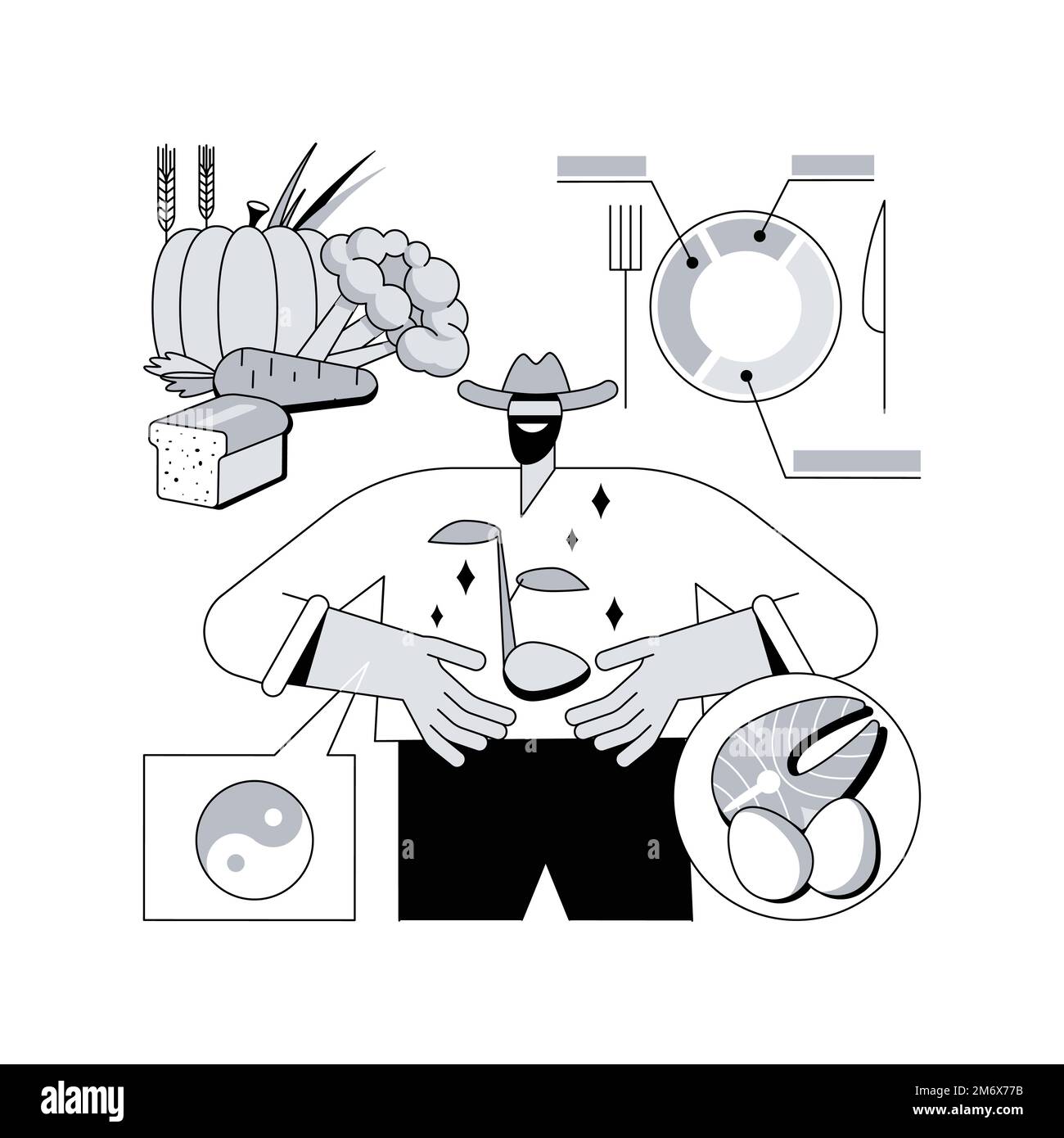 Macrobiotic diet abstract concept vector illustration. Seasonal food ...
