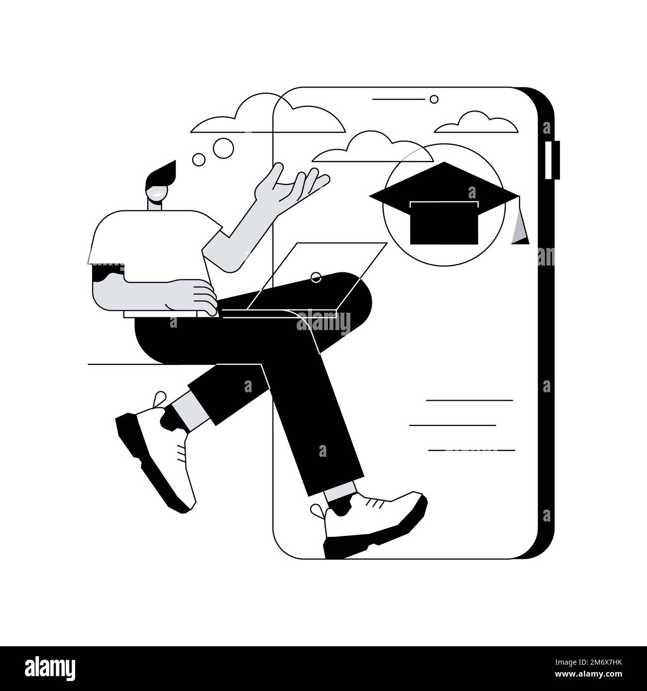 Mobile Learning Abstract Concept Vector Illustration M Learning Application Portable Device 